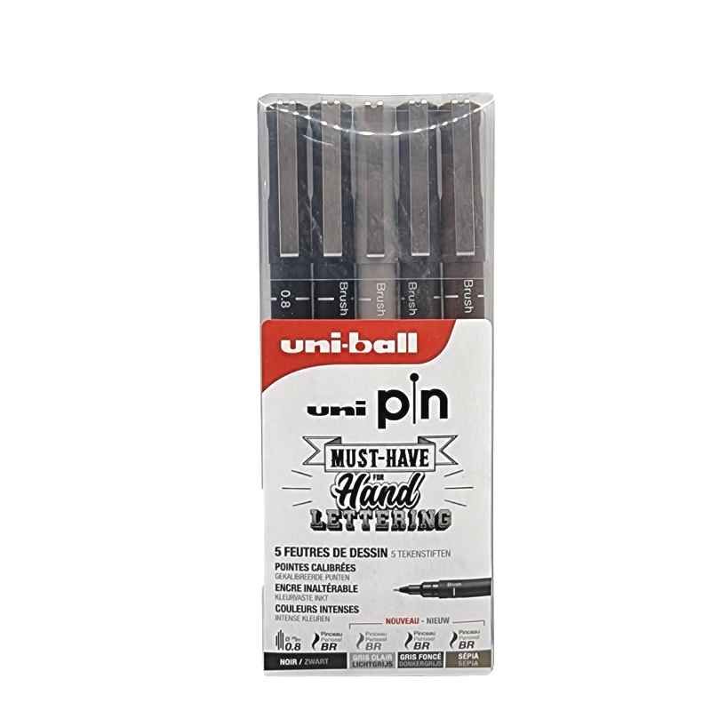 Set x5 feutres uni Pin Lettering - Uni-Ball Set x5 feutres uni Pin Lettering - Uni-Ball
